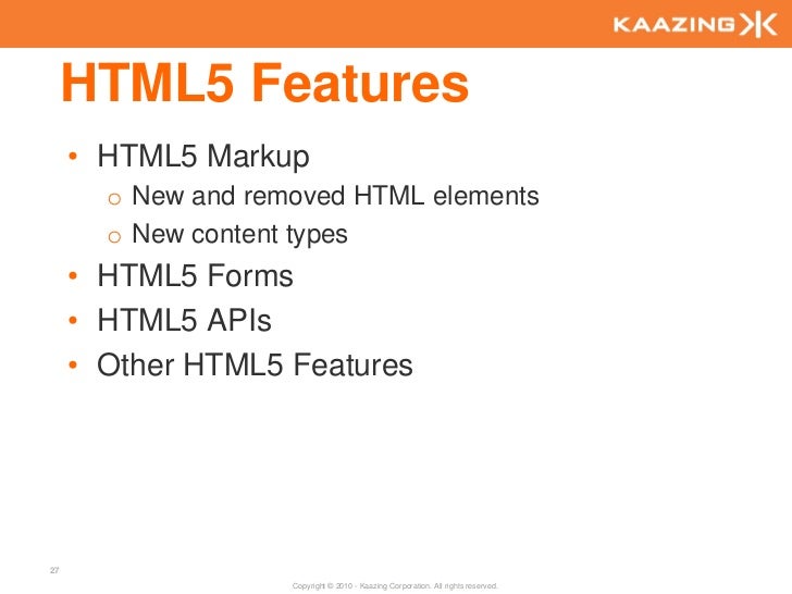 Html5 Features • Html5 Markup 0541