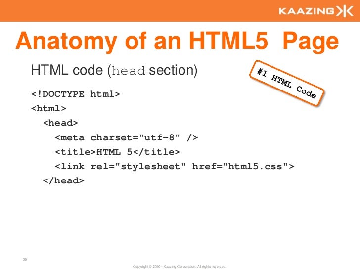 Anatomy of an HTML5 Page