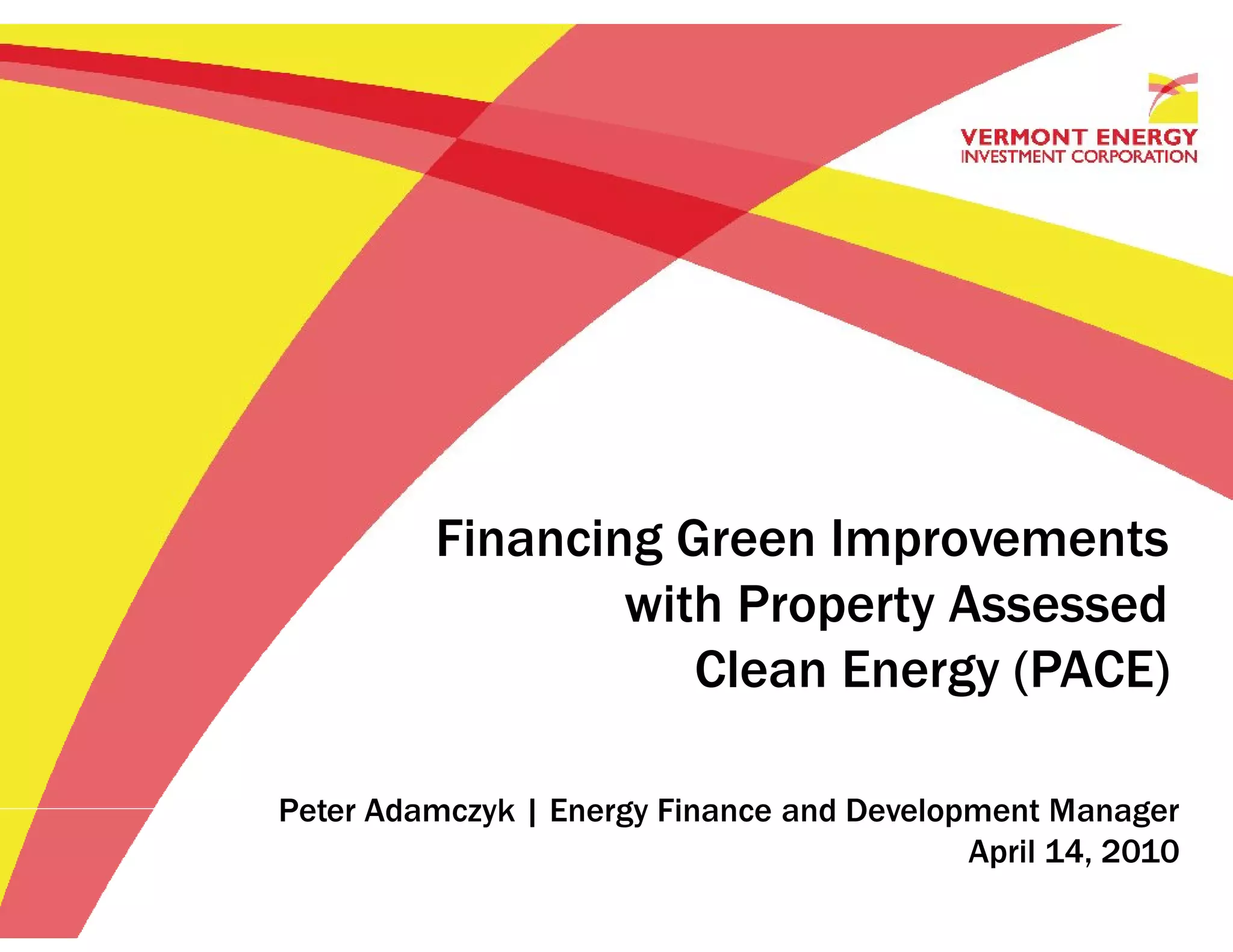 Peter Adamczyk, Vermont Energy Investment Corporation | PDF