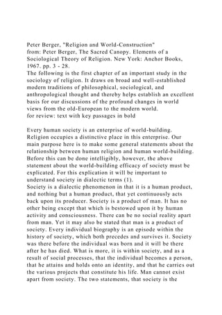 Peter Berger, Religion and World-Constructionfrom Peter Berge.docx