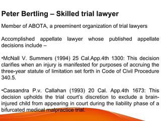 Peter Bertling – Highly Specialized In the Defense of Medical ...