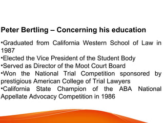 Peter Bertling – Highly Specialized In the Defense of Medical ...