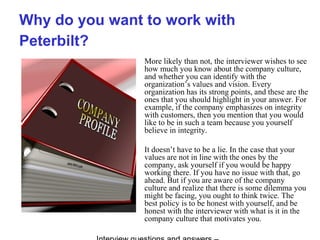 Peterbilt interview questions and answers | PPT