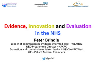 Innovative Commissioning 06-10-16: Evidence, Innovation and Evaluation ...