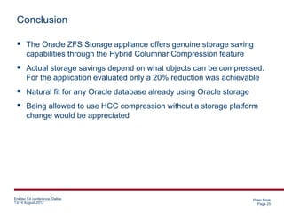 Hybrid Columnar Compression in a non-Exadata System | PDF