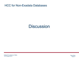 Hybrid Columnar Compression in a non-Exadata System | PDF