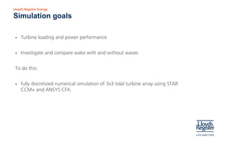 Peter Davies & Morten Boegild - Tidal turbine array modelling, influence of waves on turbine ...