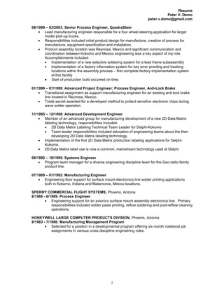 Peter Demo Resume Jun10 | PDF