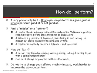 Peter Drucker Managing oneself | PPTX