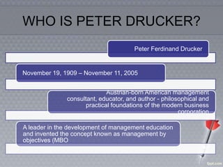 Peter drucker analysis on management by objectives | PPTX | Business ...