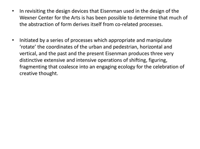 Peter eisenman | PPTX | Attractions