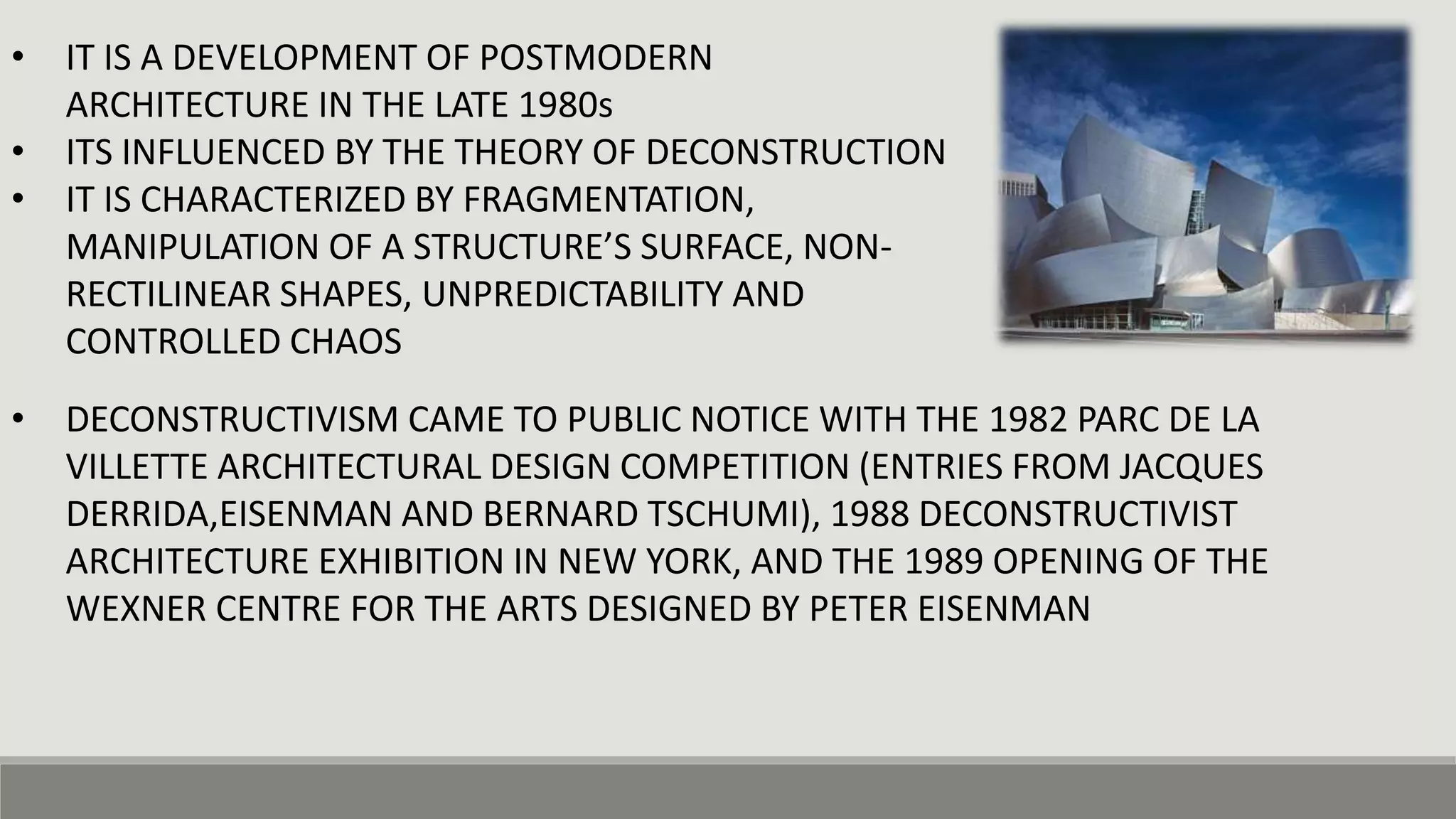 Deconstructivism and Peter eisenman | PPTX