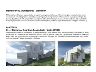 Peter eisenman guardiola house | PPTX