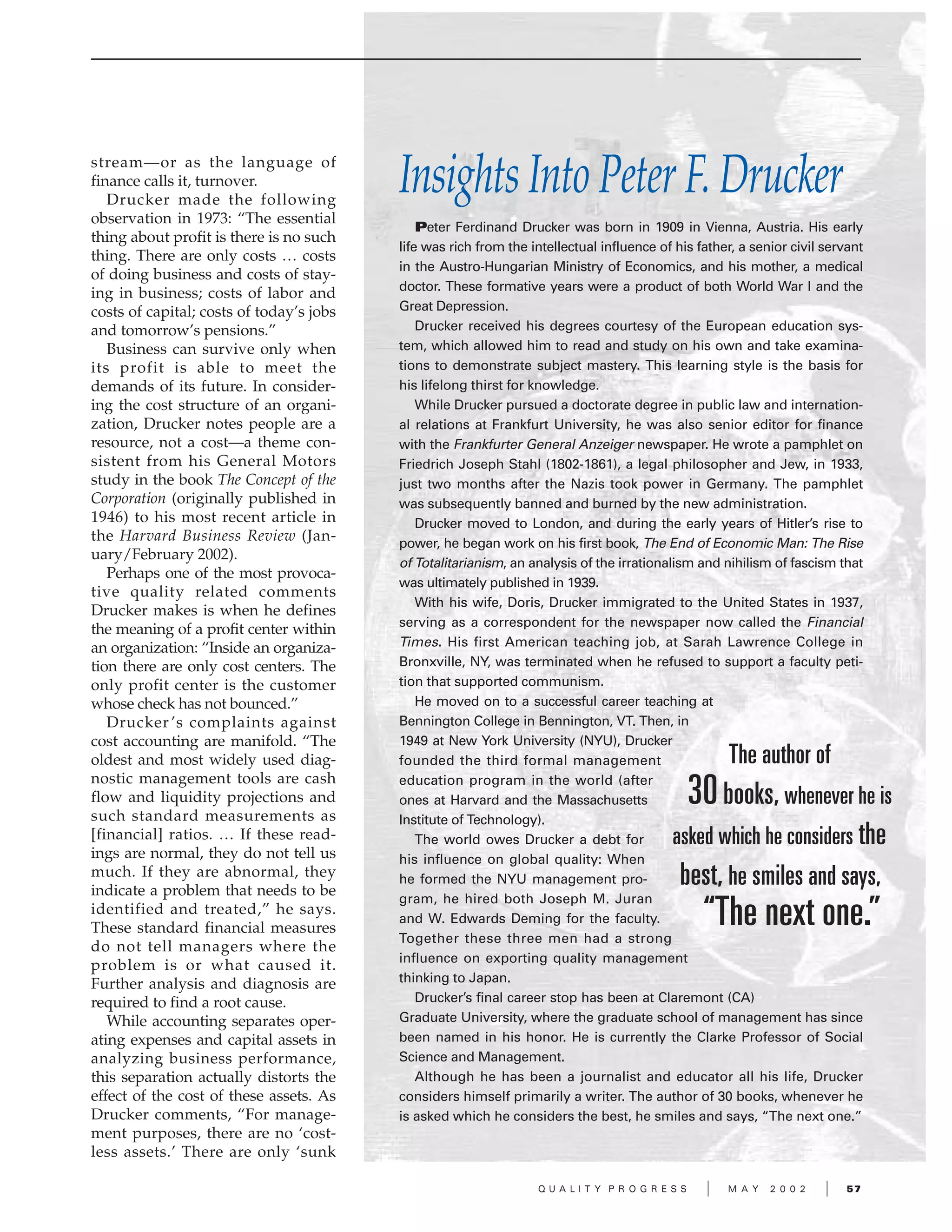 Peter f. drucker delivering value to customers | PDF