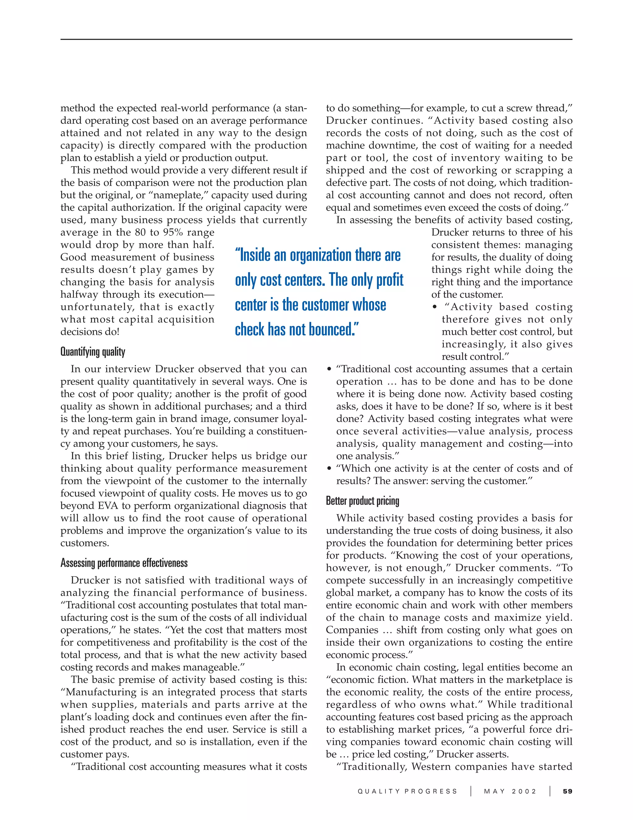 Peter f. drucker delivering value to customers | PDF