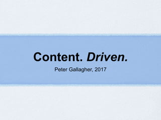 Peter Gallagher Pitchbook | PPT