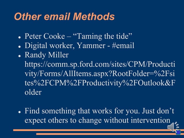 Peter Gowers email management - recorded | PPT