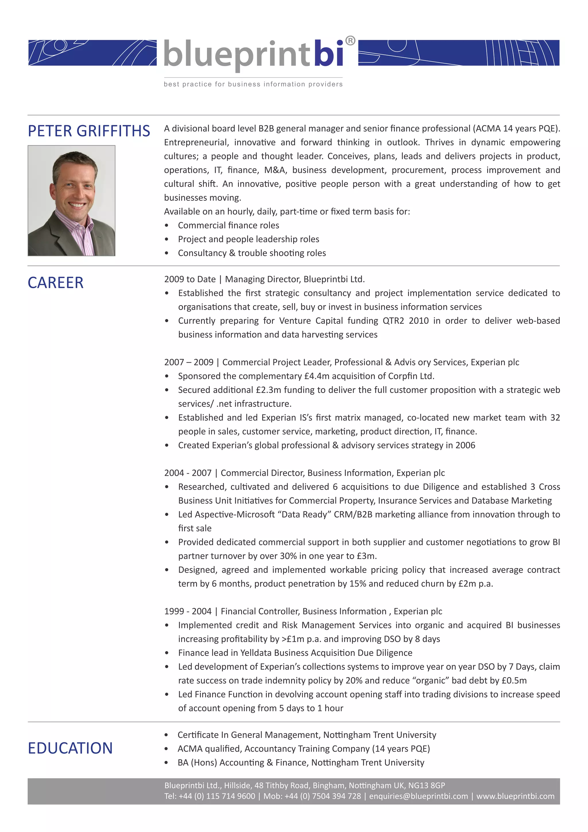 Peter Griffiths - Resume | PDF
