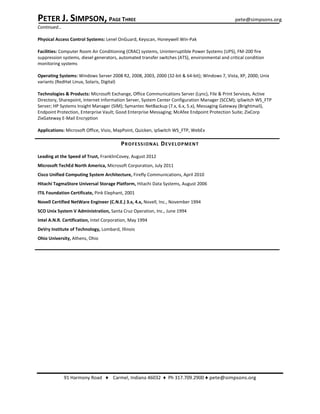 Peter J. Simpson Resume | PDF