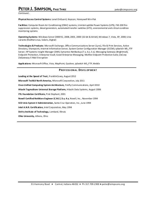 Peter J. Simpson Resume