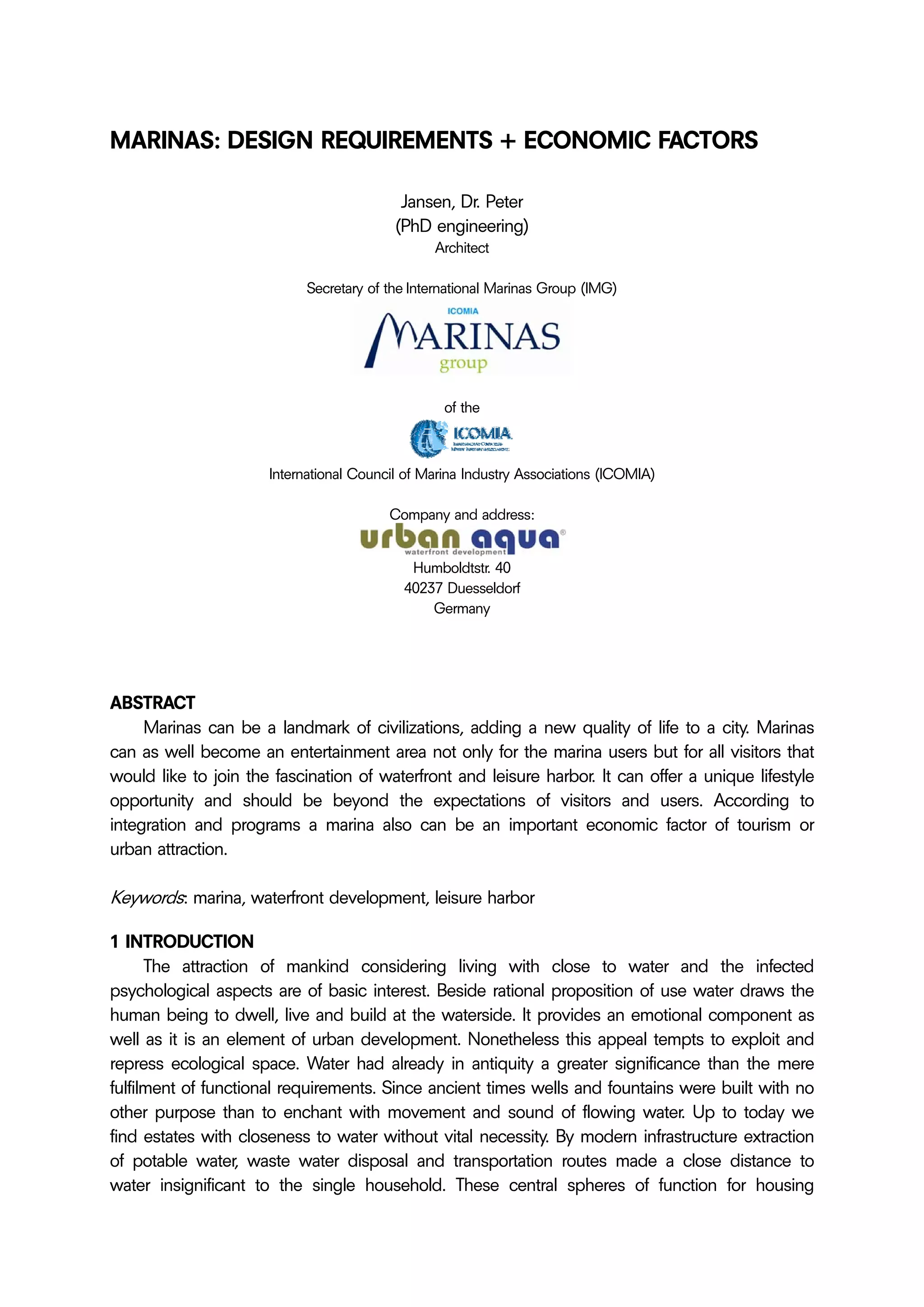 Peter Jansen Marina Design | PDF