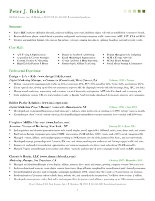 Peter J. Bohan - Resume (as of 12.15.15) | PDF | Advertising Industry ...