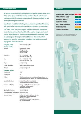 Peter Jones (ILG) Ltd. Police and Security Brochure v17 - April 2019 | PDF