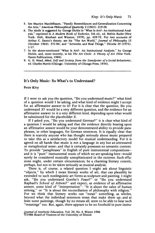 Peter kivy its only music so whats to understand | PDF