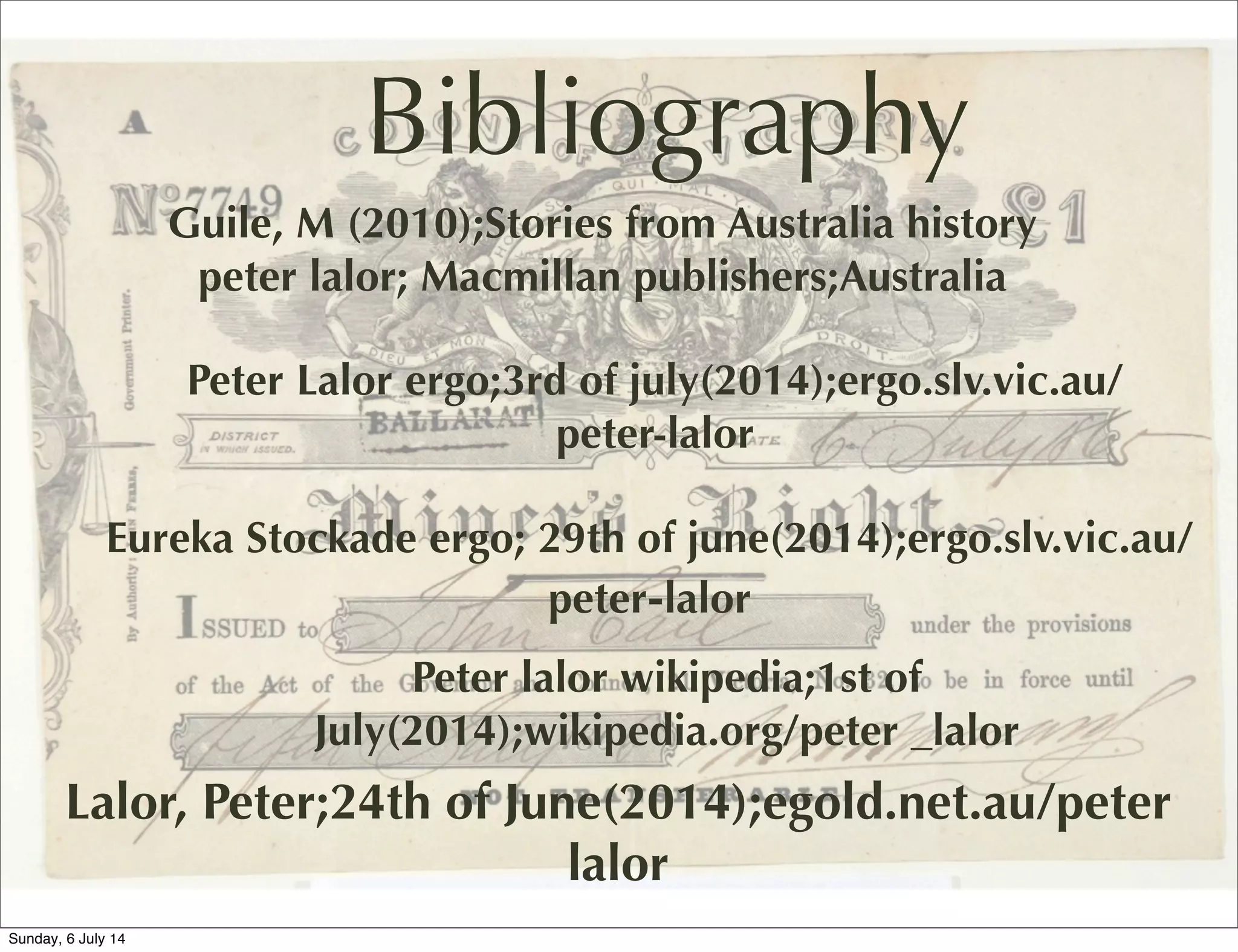 Peter Lalor | PDF