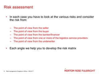 Risk management of logistics in Africa | PDF