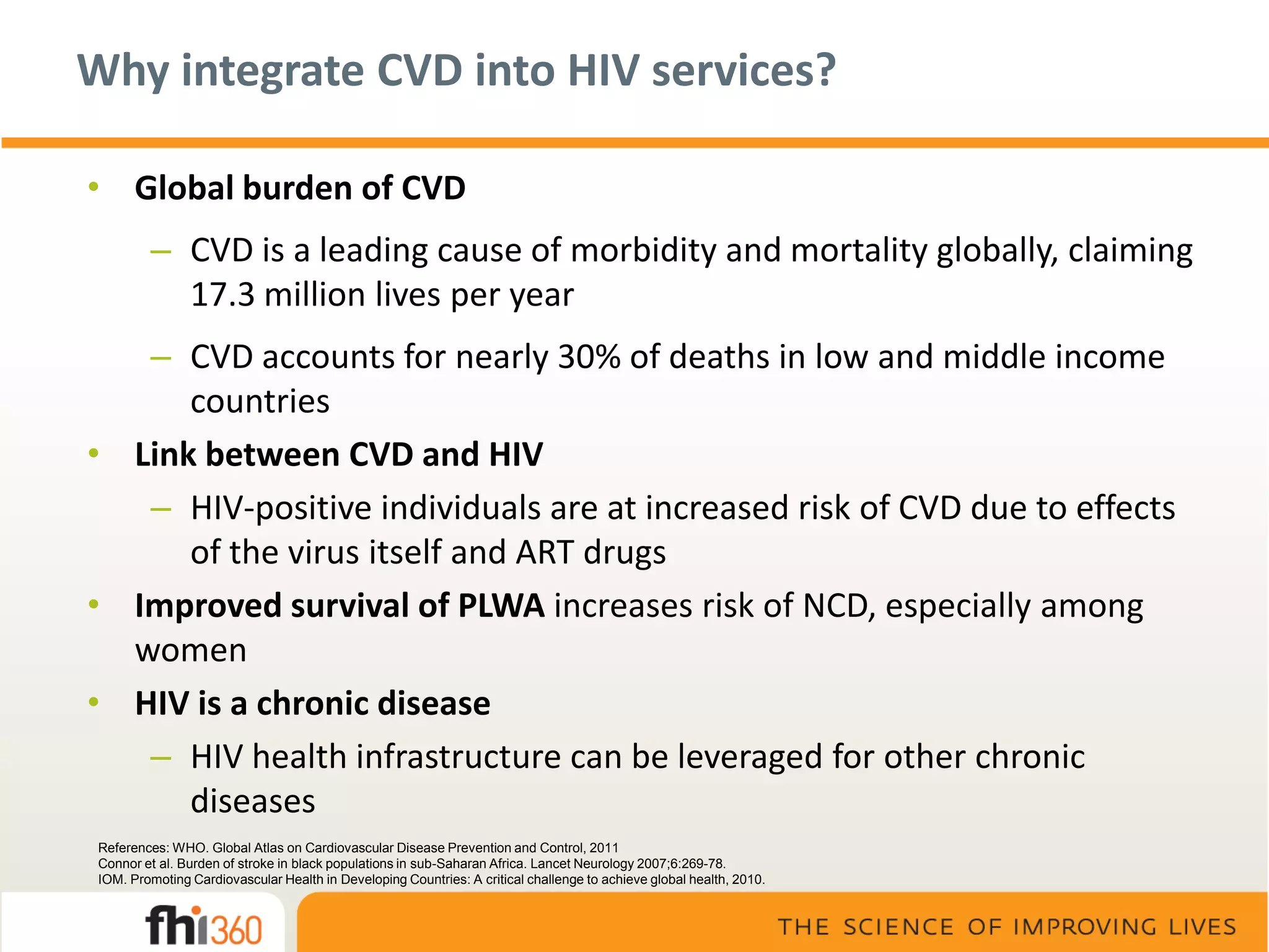 Integrating CVD screening and treatment into HIV service delivery ...