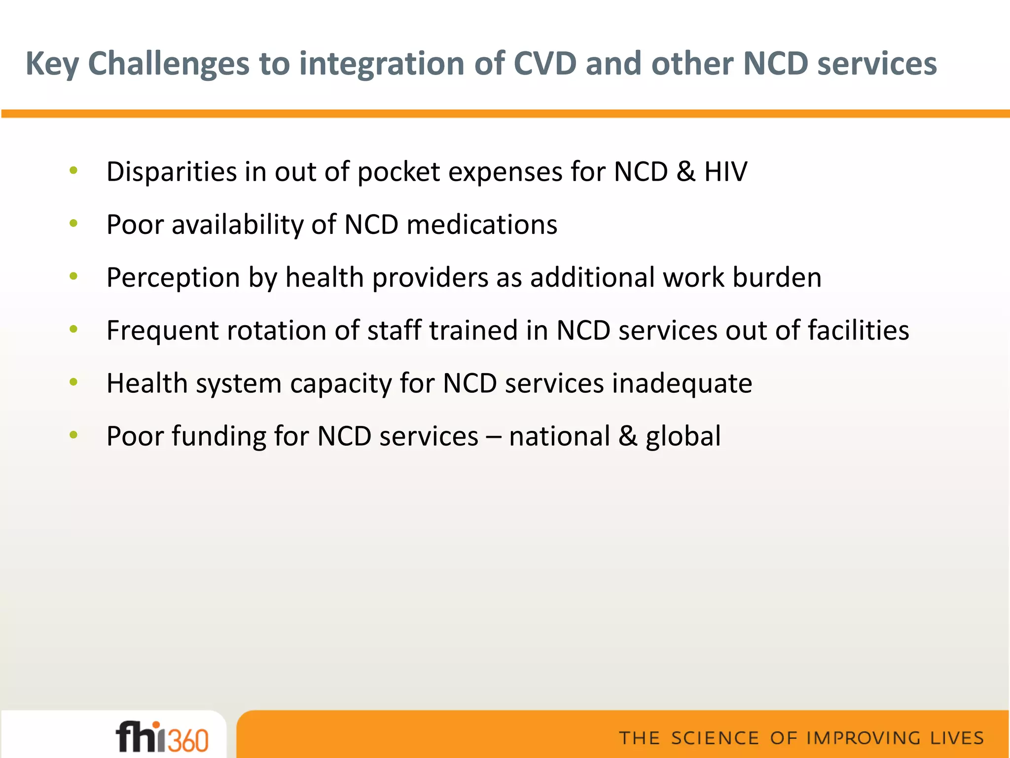 Integrating CVD screening and treatment into HIV service delivery ...