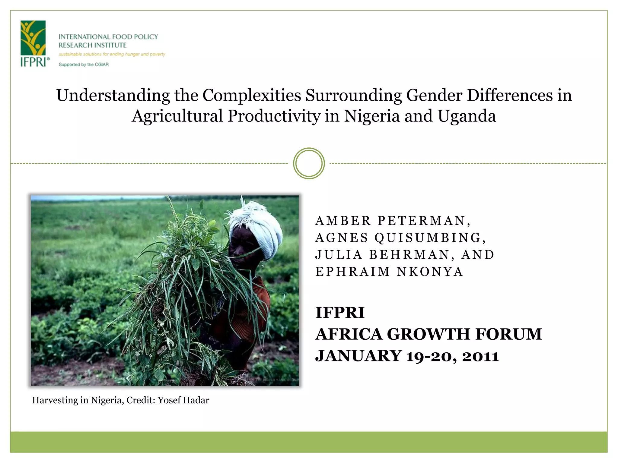 Peterman et al understanding gender complexities jan 17 2011 | PDF