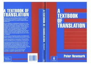 Peter newmark textbook of translation | PDF