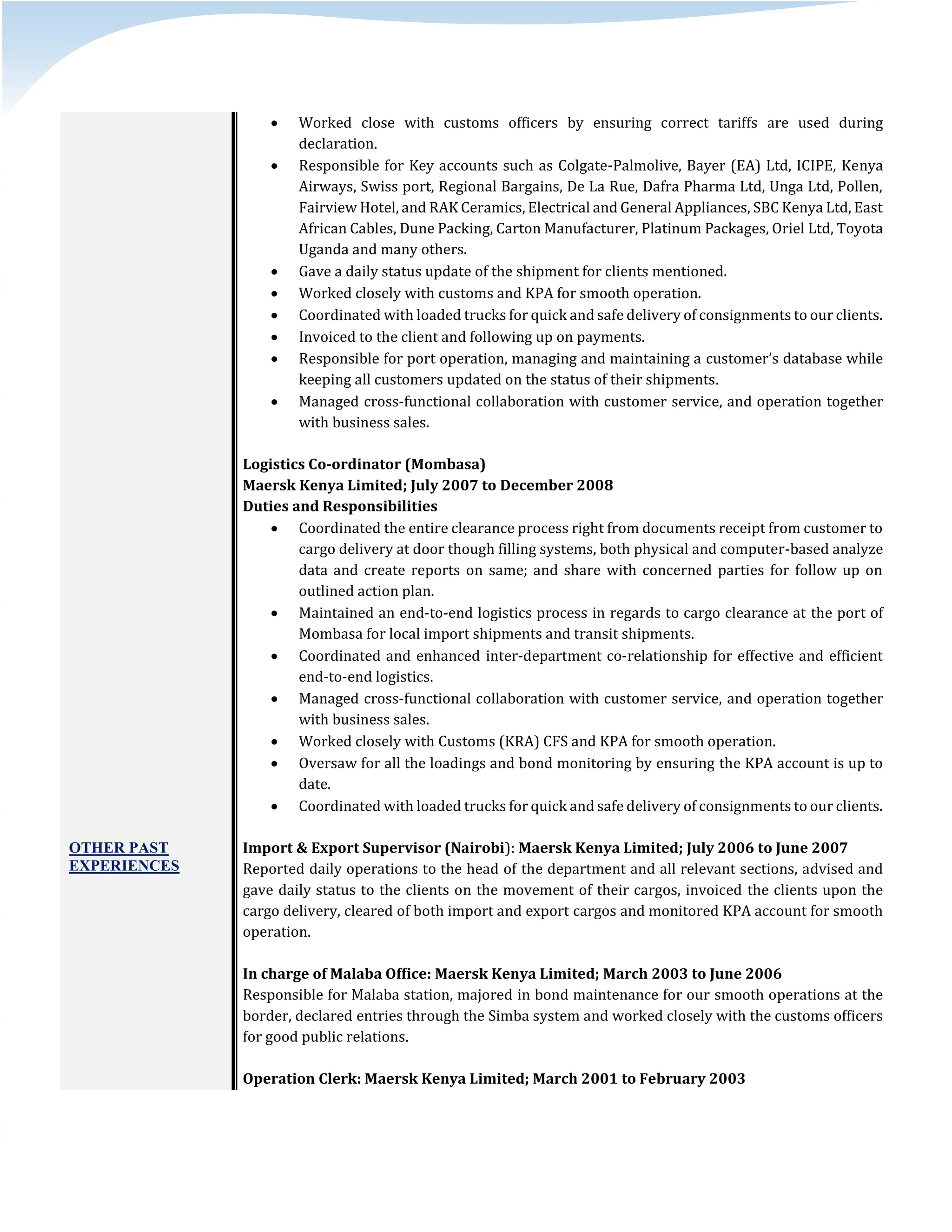 Peter Odedo New CV Operations and Logistics-Updated.pdf | Logistics | Business