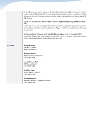 Peter Odedo New CV Operations and Logistics-Updated.pdf | Logistics ...