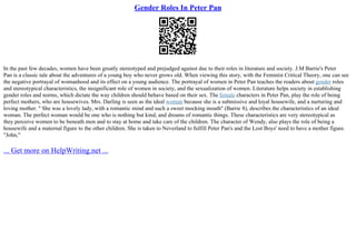 Peter Pan By J. M. Barrie | PPT