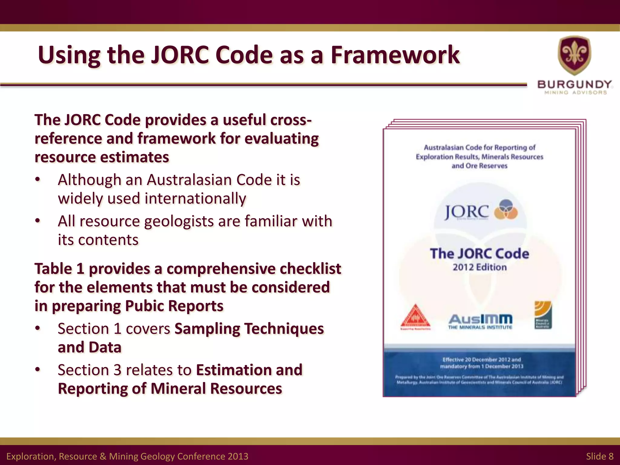 Due diligence reviews of mineral resource estimates | PPTX