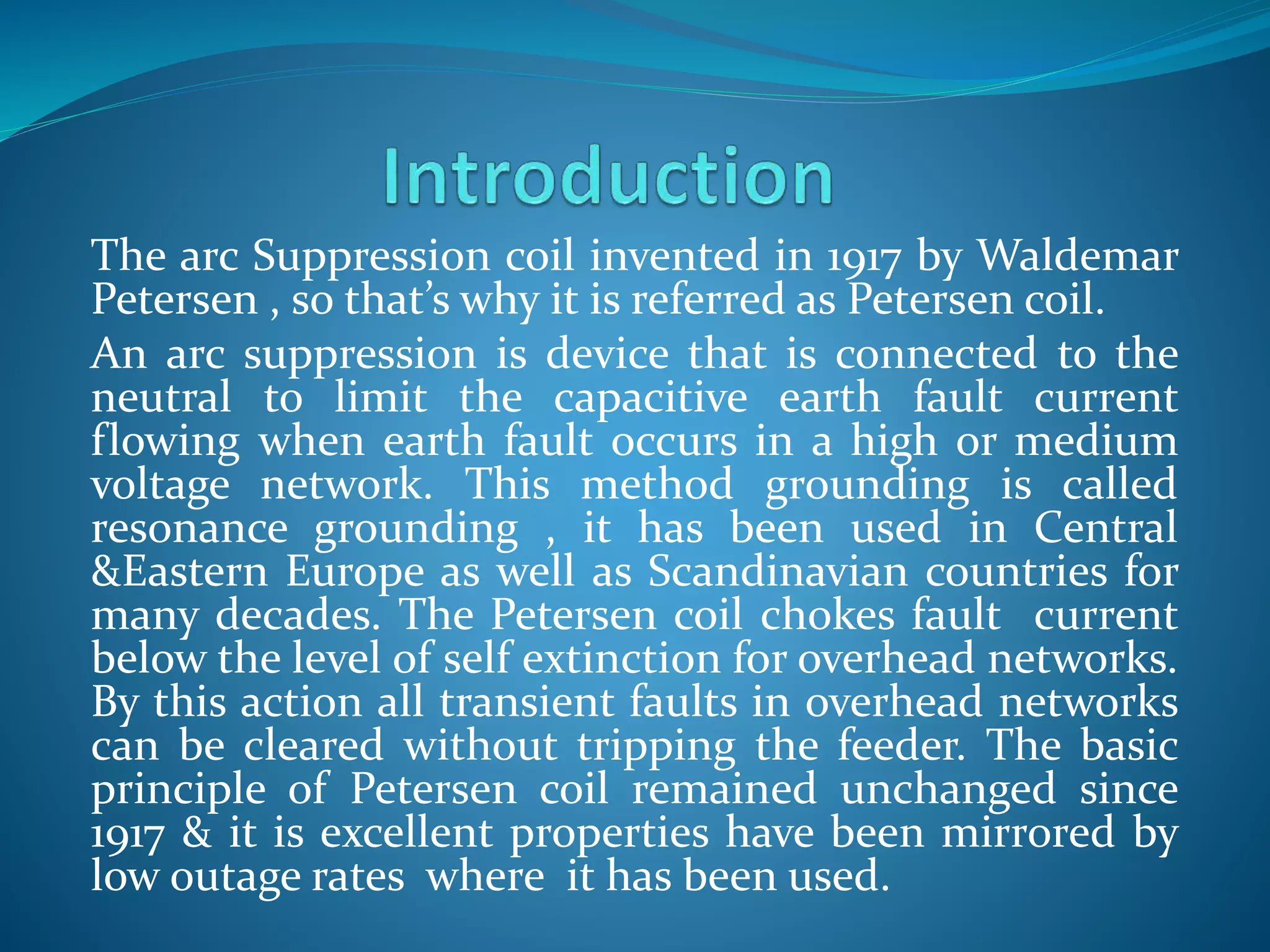 Petersen coil grounding | PPTX