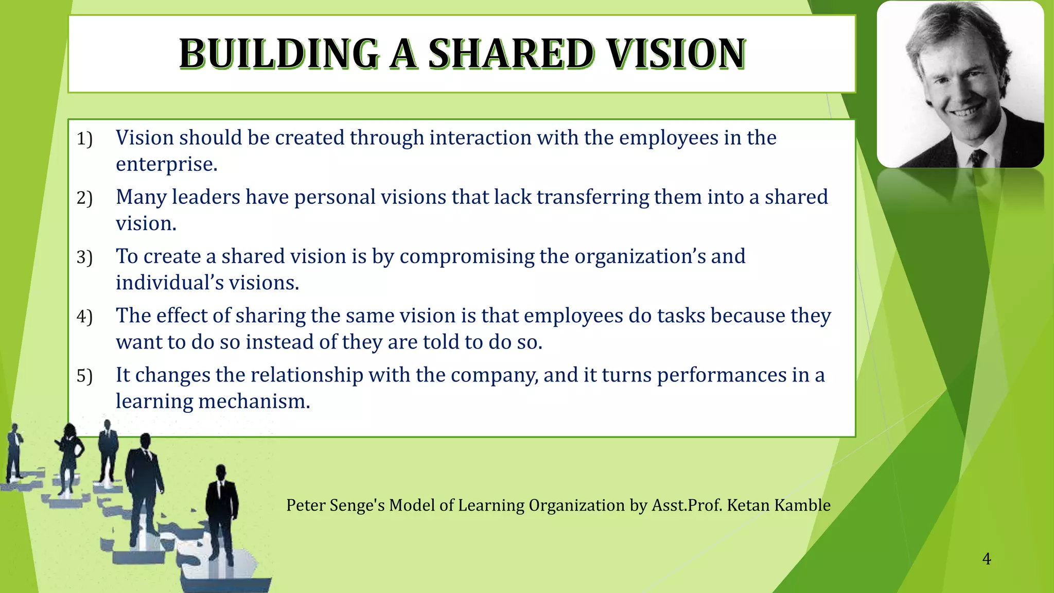 Peter Senge's model of learning organization | PPTX