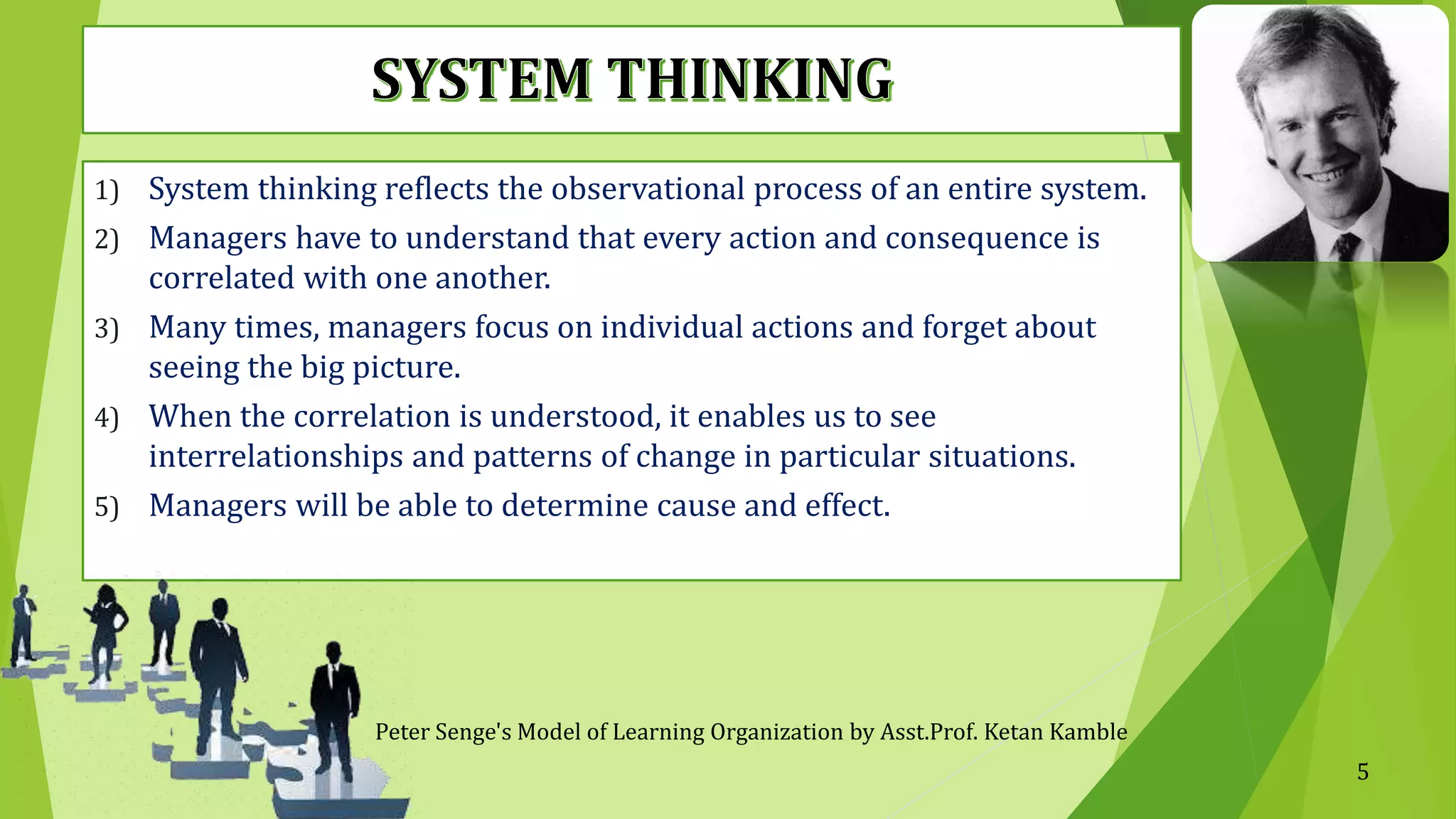 Peter Senge's model of learning organization | PPTX