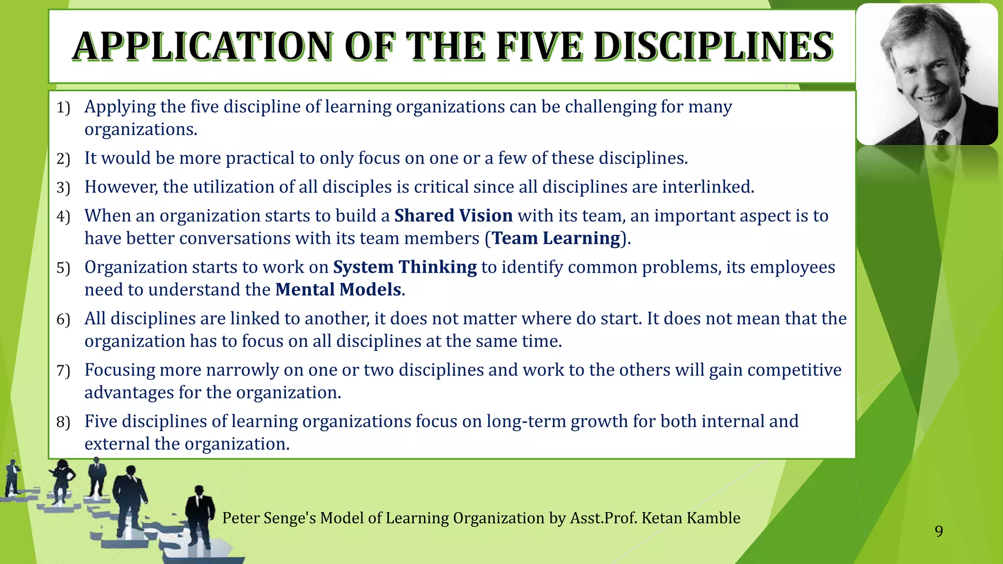 Peter Senge's model of learning organization | PPTX
