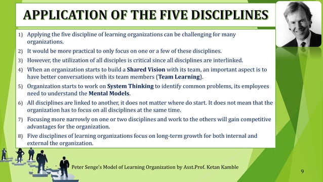 Peter Senge's model of learning organization | PPTX