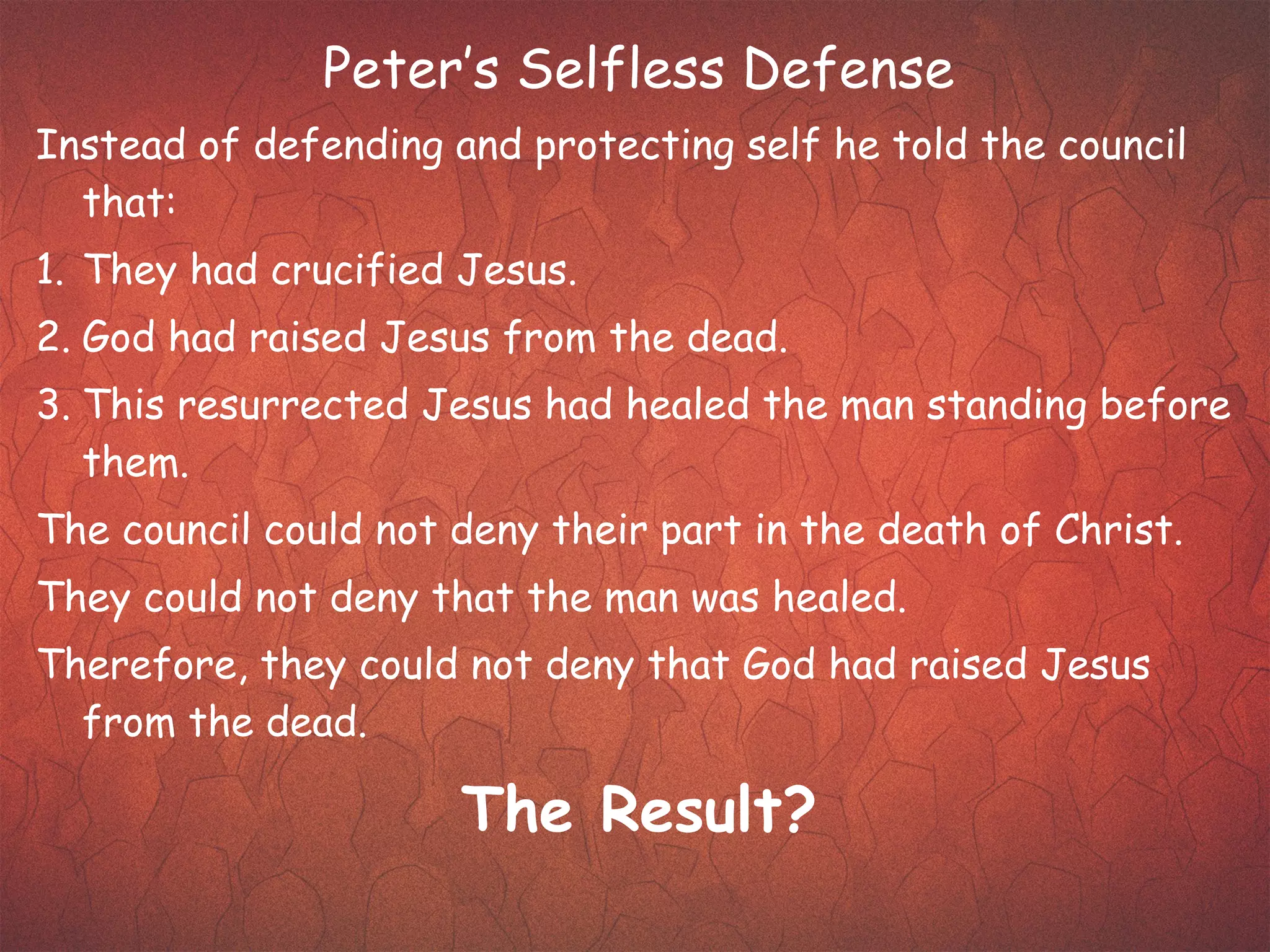 Peter's selfless defense | PPT