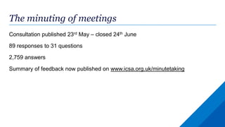 Guernsey Minute Taking event, 28 June 2017 | PPT