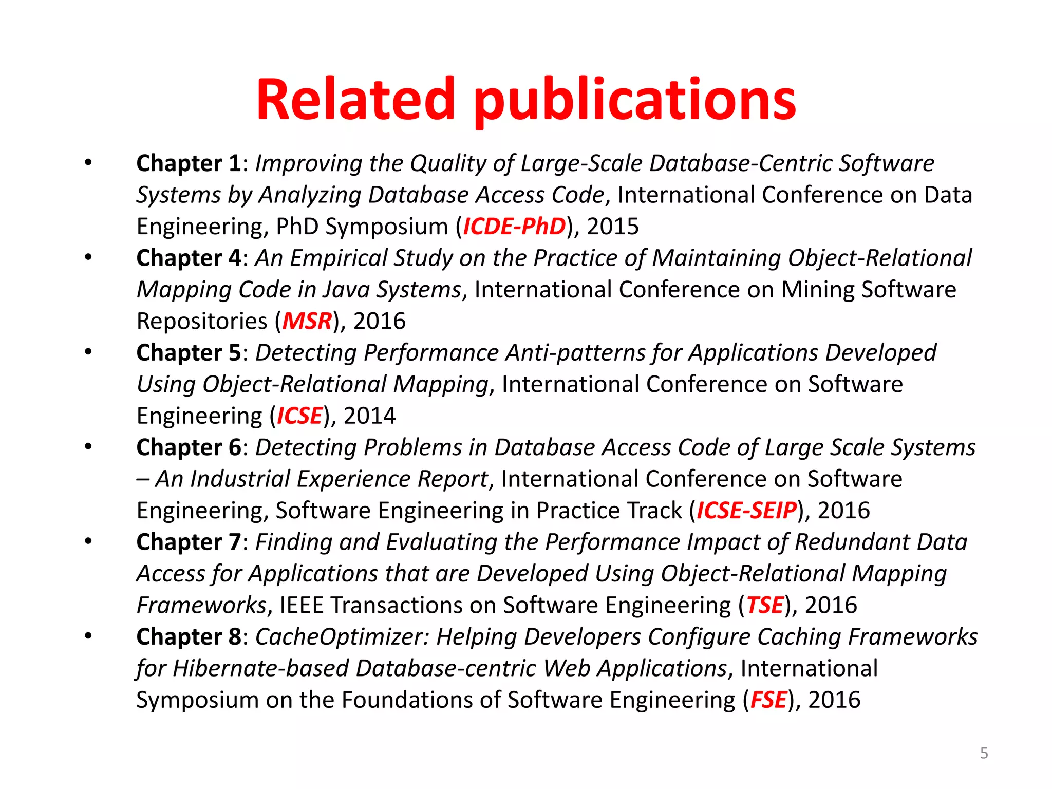 Improving the Performance of Database-Centric Applications Through Program Analysis | PPTX ...