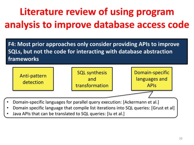 Improving the Performance of Database-Centric Applications Through Program Analysis | PPT