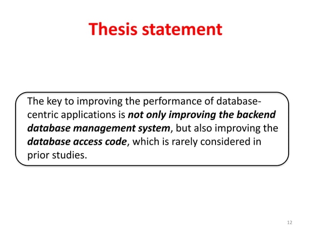 Improving the Performance of Database-Centric Applications Through Program Analysis | PPT