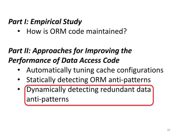 Improving the Performance of Database-Centric Applications Through Program Analysis | PPT