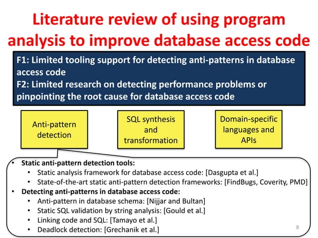 Improving the Performance of Database-Centric Applications Through Program Analysis | PPT